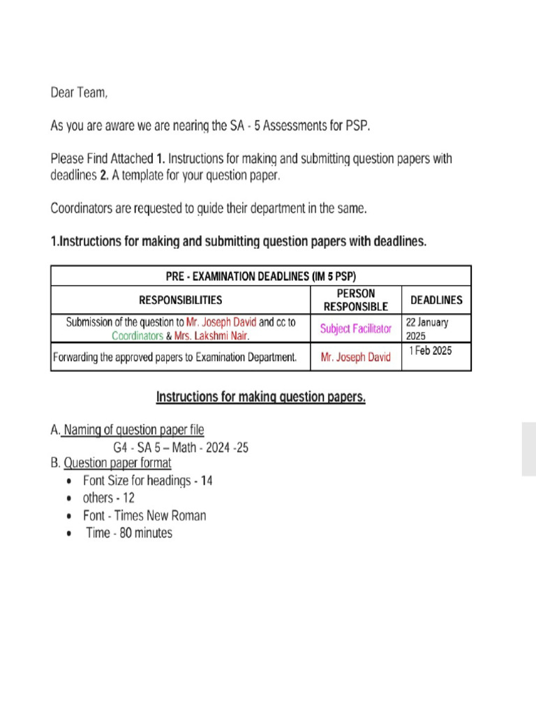 SA 5 Assessments Guidelines | PDF