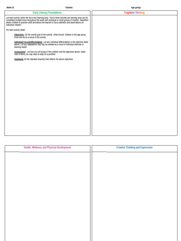 Infant Toddler Template | PDF