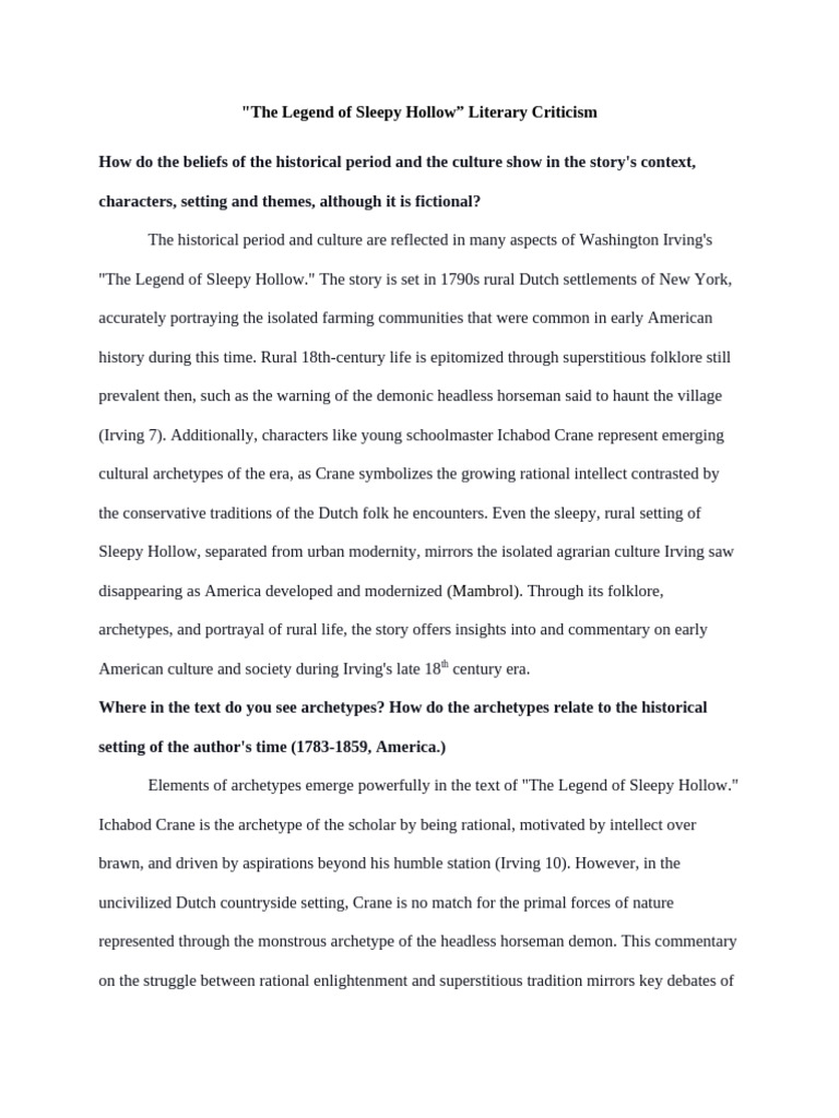 3.1 Discussion-Practice Literary Criticism | PDF | The Legend Of Sleepy ...