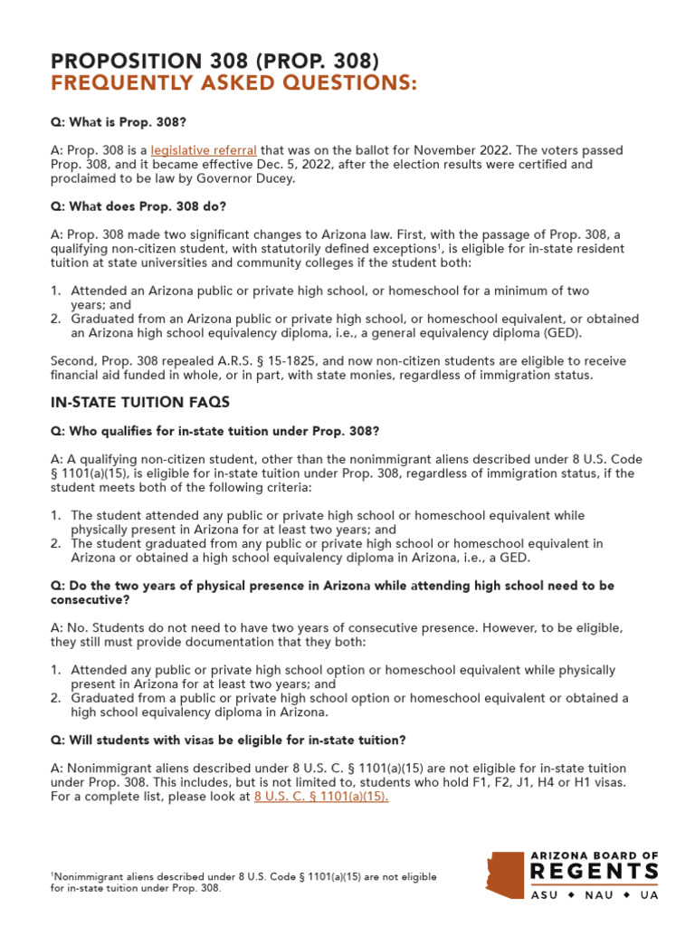Proposition 308 - FAQ 12 13 22 | PDF | Student Financial Aid In The ...