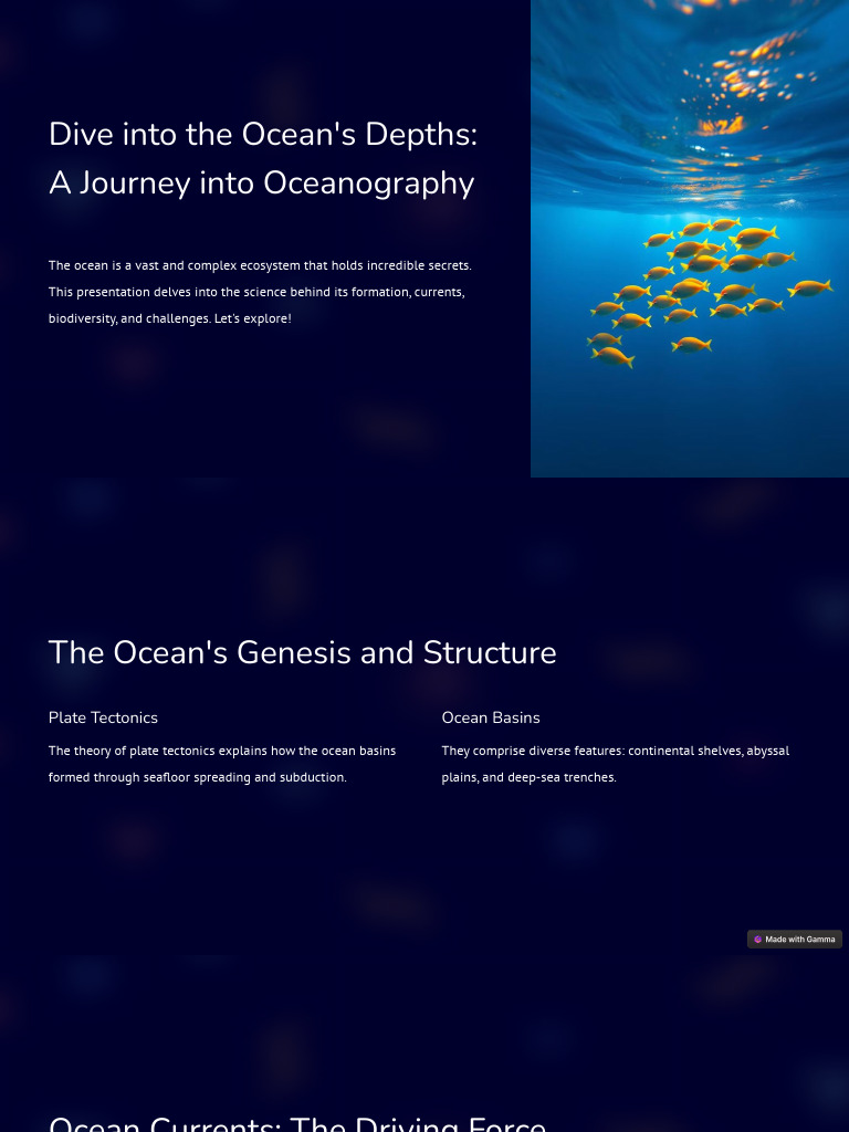 Dive into the Ocean's Depths_ A Journey into Oceanography | PDF | Oceans | Marine Biology