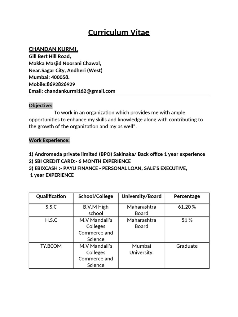Chandan Resume Jj | PDF