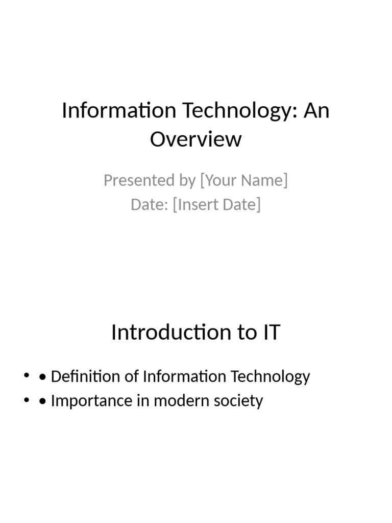 Overview of Information Technology Trends | PDF