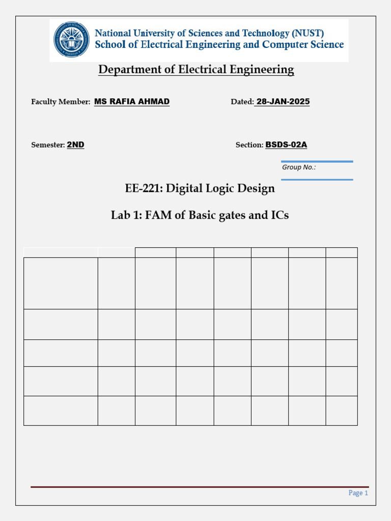 Lab 1 DLD | PDF | Integrated Circuit | Logic Gate