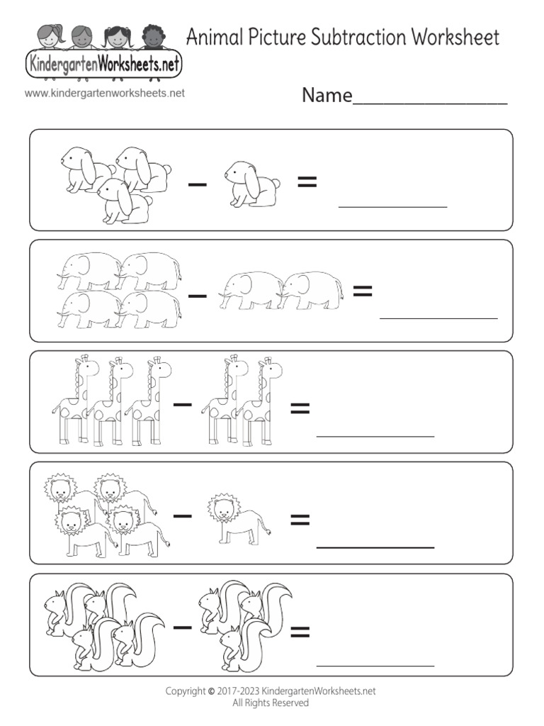 Picture Subtraction Worksheet | PDF