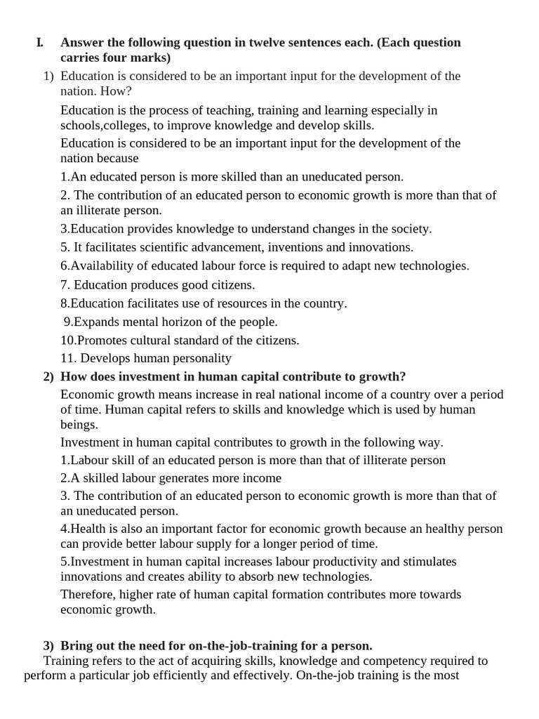 Human Capital Formation in India | PDF | Human Capital | Economic Growth
