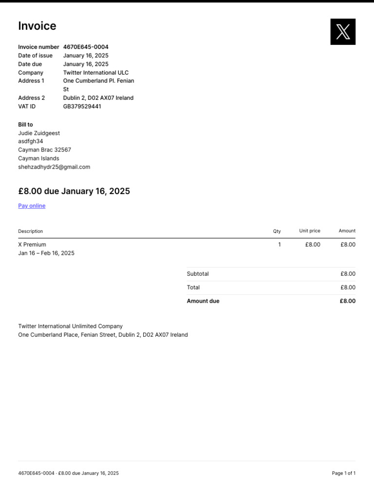 Invoice 4670E645 0004 | PDF