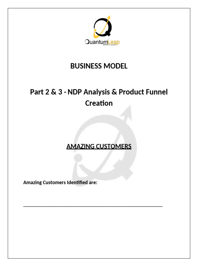 Template - Part 2 & 3 - Business Model - NDP Analysis & Product Funnel ...