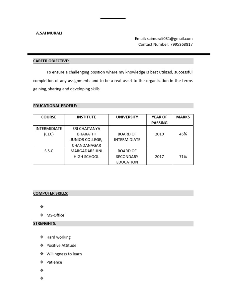 Sai Murali Resume | PDF