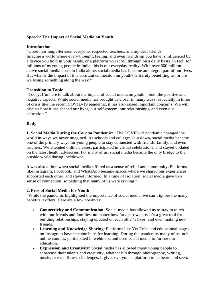 eng speech om | PDF | Social Media | Popular Culture & Media Studies