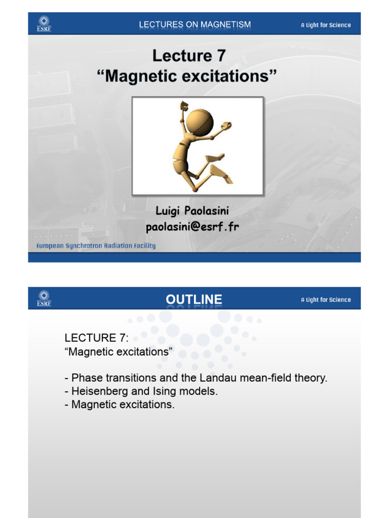Paolasini Magnetism Lecture7 Magnon | PDF | Phonon | Phase Transition