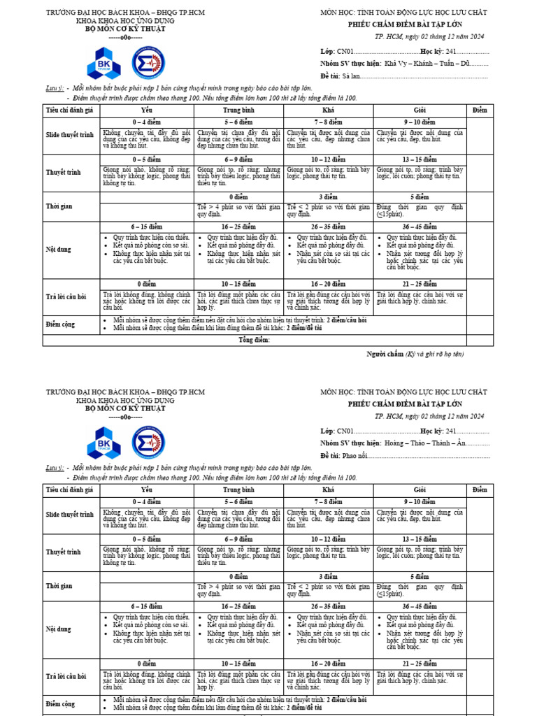 File chấm BTL CFD CN01 | PDF