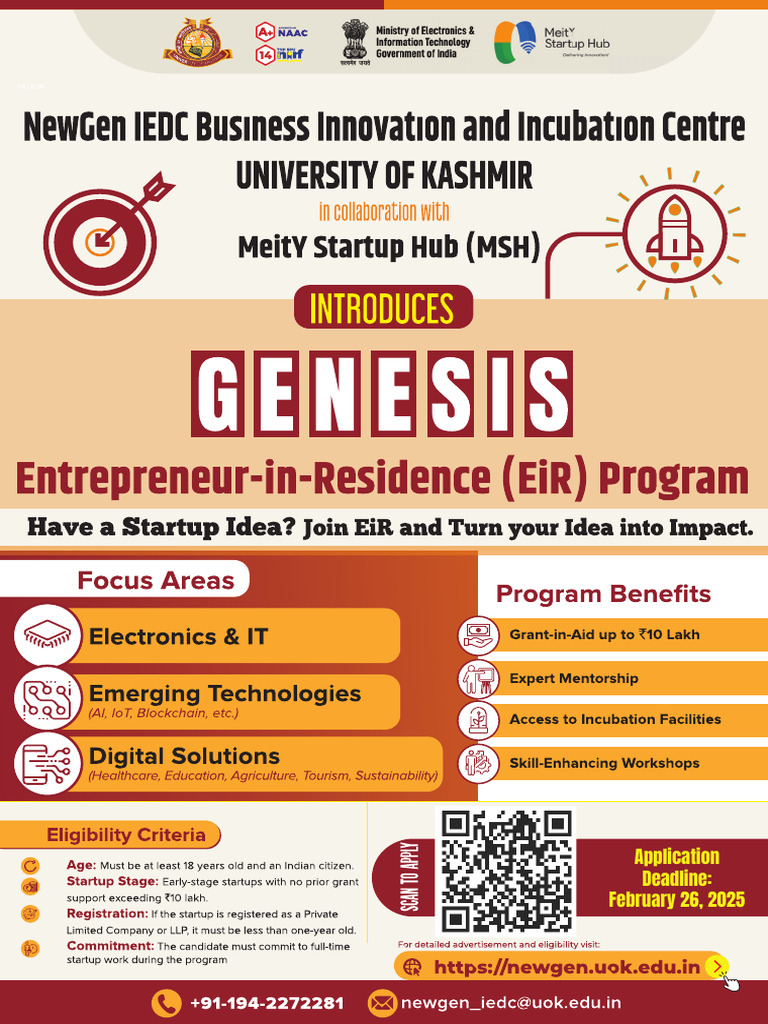 poster_GENESIS Entrepreneur-in-Residence (EiR) Program__updated | PDF