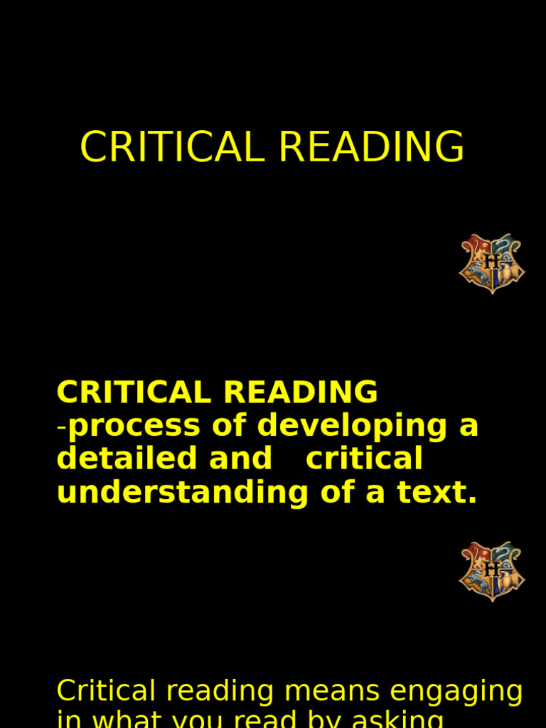 Critical Reading | PDF
