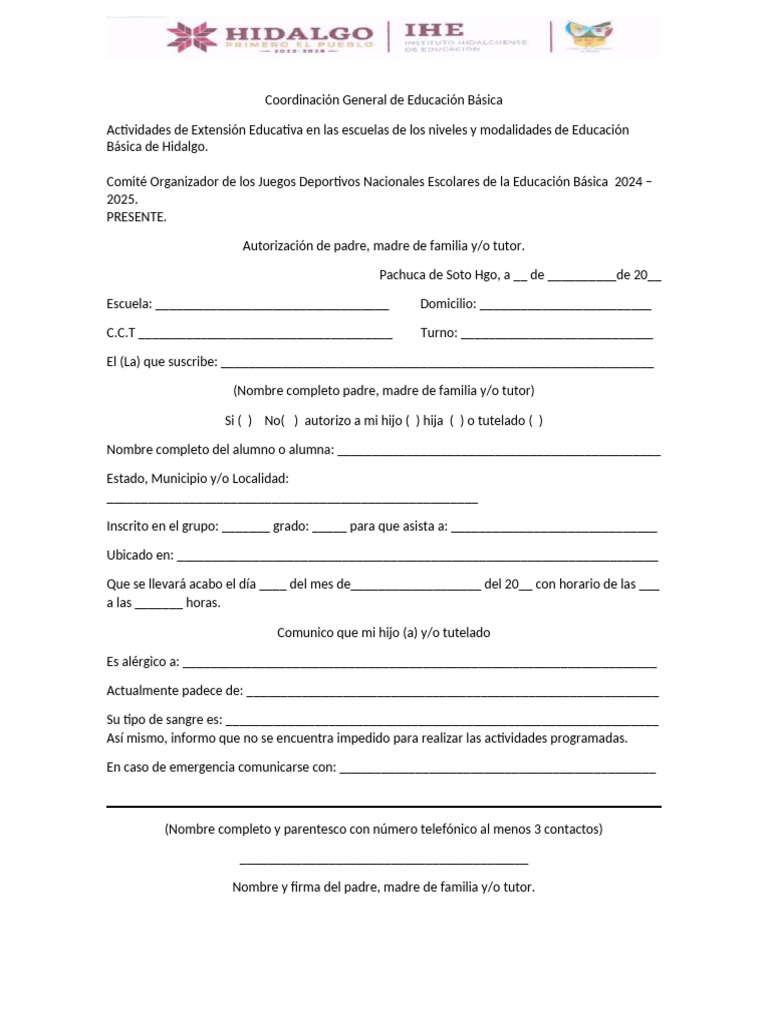 Carta Responsiva 2024 - 2025 | PDF