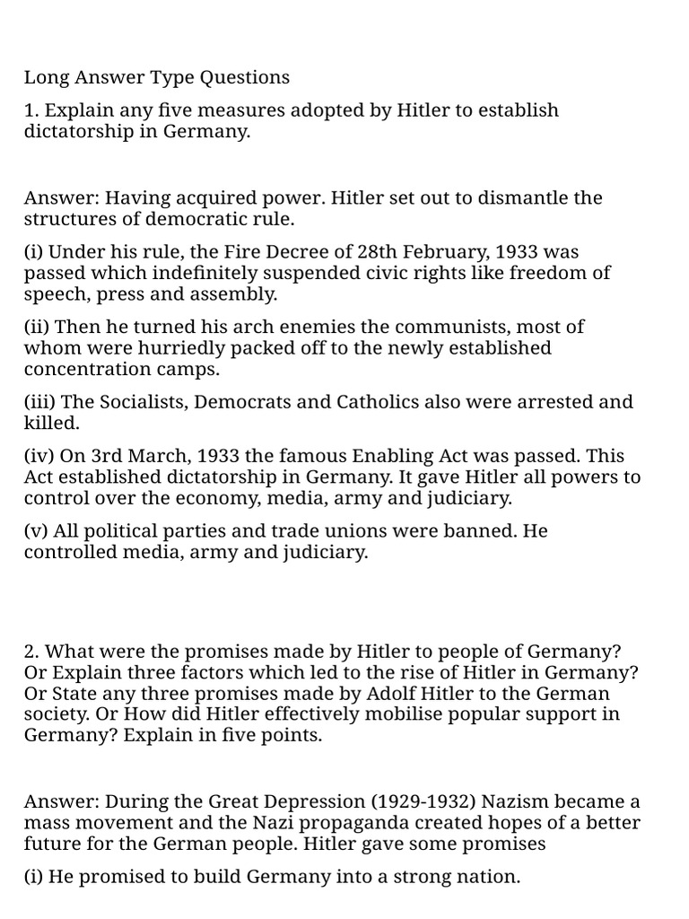 Hitler's Rise: Dictatorship and Policies | PDF | Nazi Germany | Adolf ...