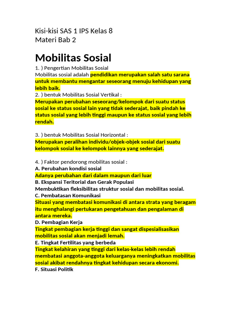 IPS PAS.kelas 8 | PDF