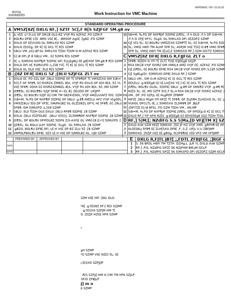 WI PDN 01 Work Instruction For VMC Machine | PDF