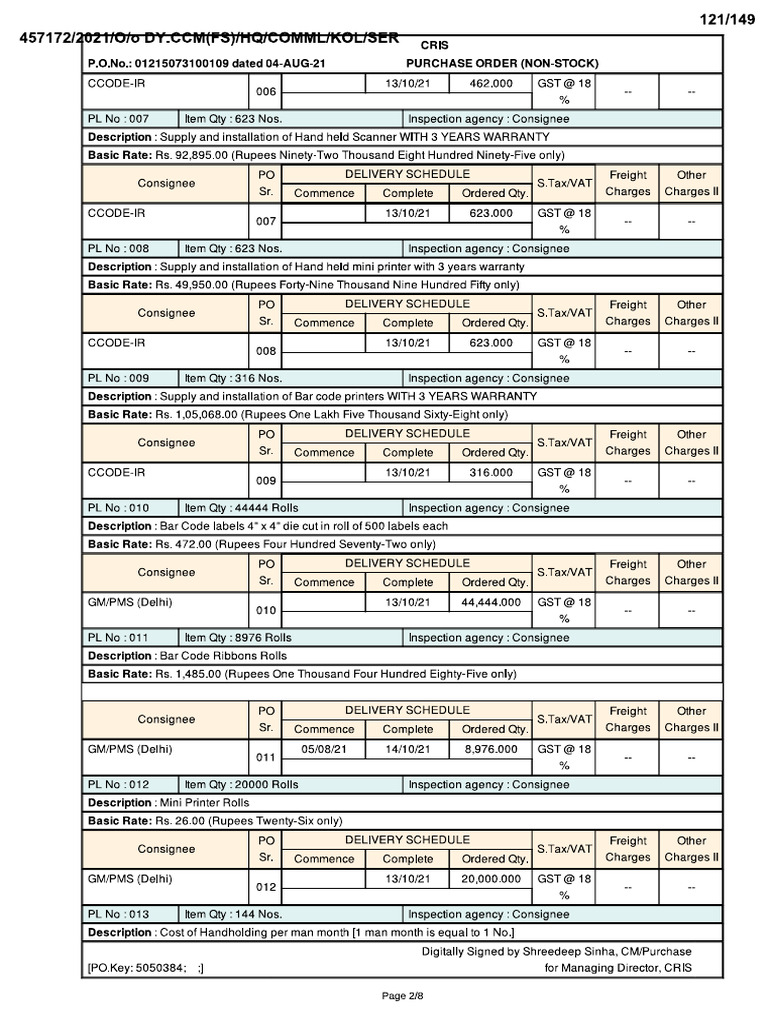 Consumables Price List | PDF