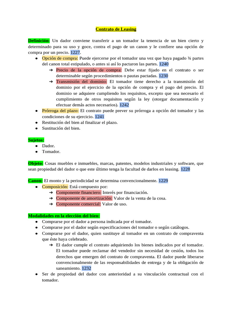 Guía Completa sobre Contrato de Leasing | PDF | Propiedad | Ley común