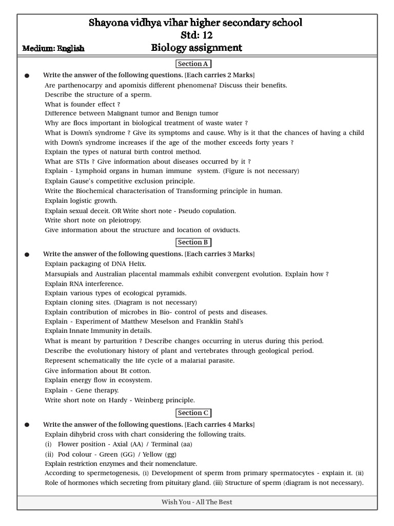 Biologyassignment - D14 Feb 2025 | PDF | Polymerase Chain Reaction ...