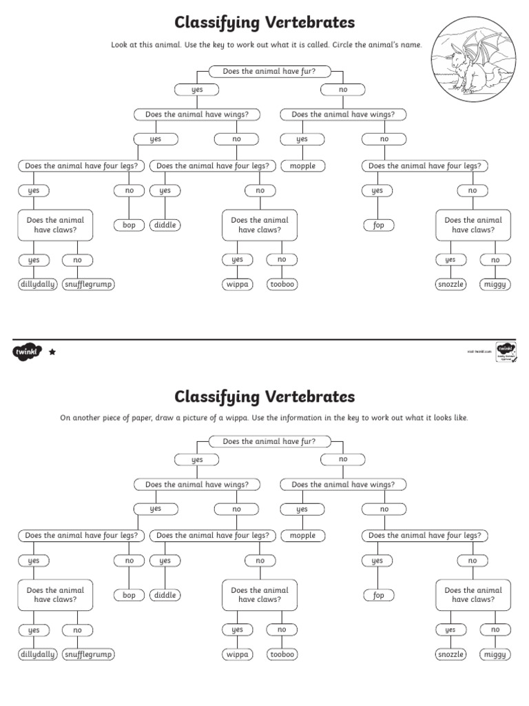 Classification of Living Things WS 2 | PDF | Zoology | Animal Taxa