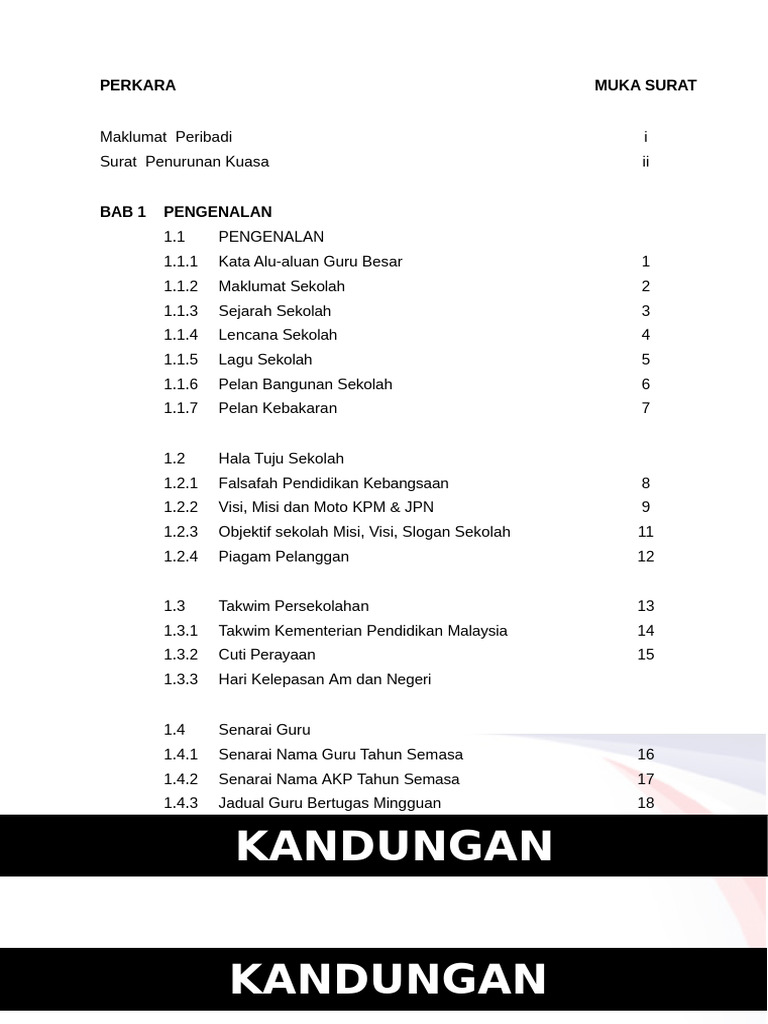 KANDUNAGAN Buku Pengurusan | PDF