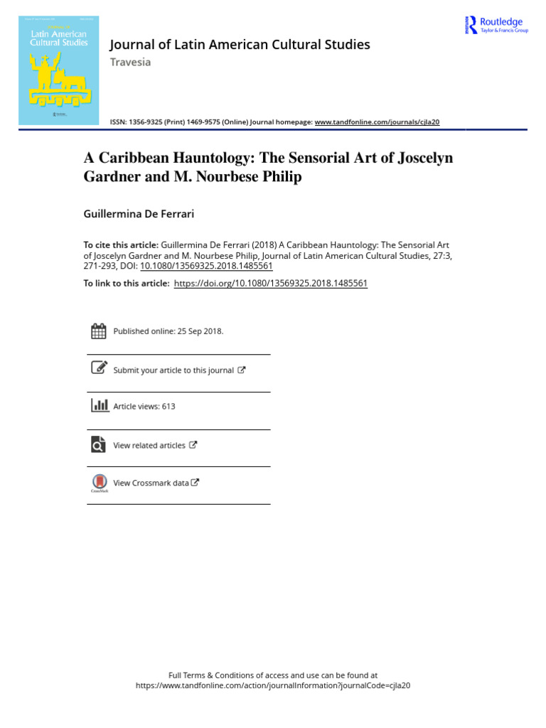 De Ferrari, "A Caribbean Hauntology " | PDF | Verb