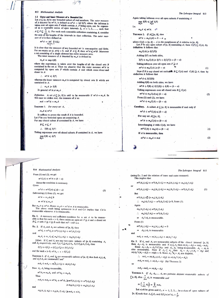 Mma 402. Measure Theory Full Notes | PDF