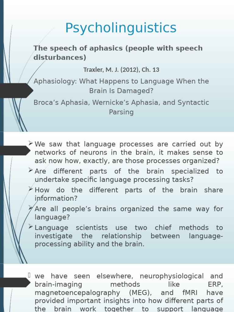 Psycholinguistics | PDF | Aphasia | Speech