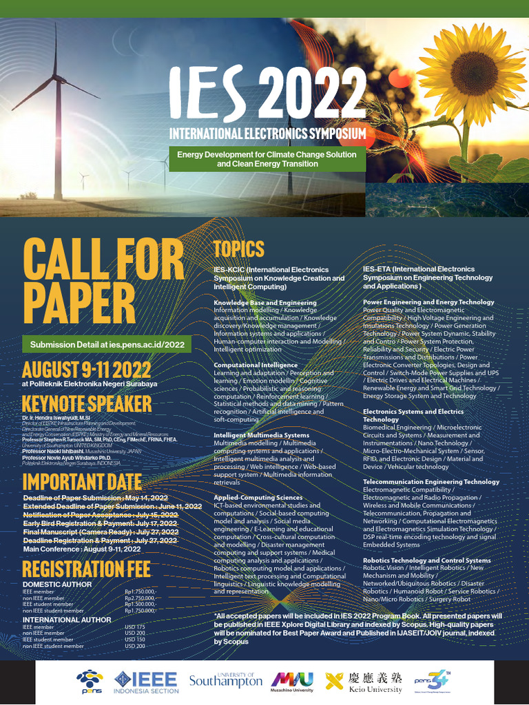 CFP IES 2022 Rev04 Compress | PDF | Robotics | Engineering