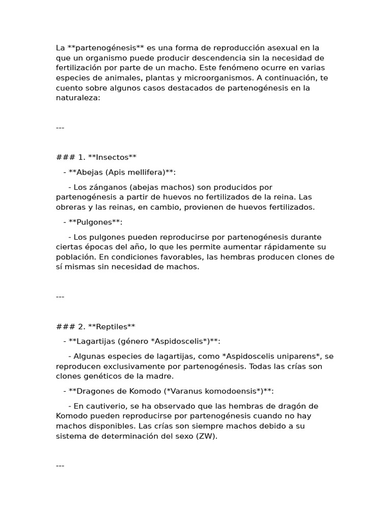Trazado 1. Partenogenesis | PDF | Reproducción | Hembra