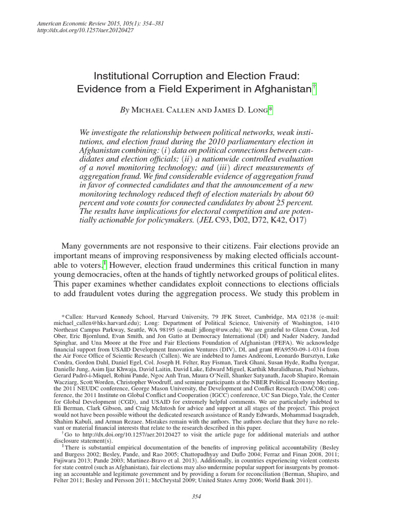 Callen Long 2015 Institutional Corruption and Election Fraud Evidence ...