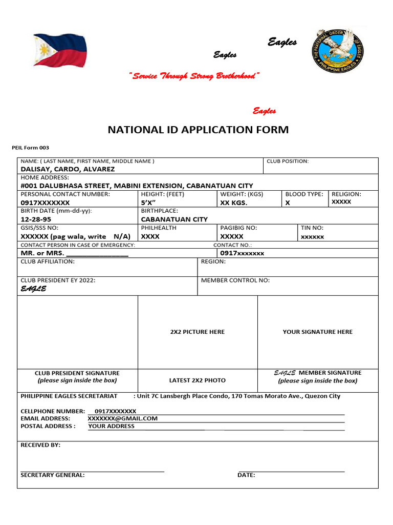 National ID Application for Cabanatuan | PDF