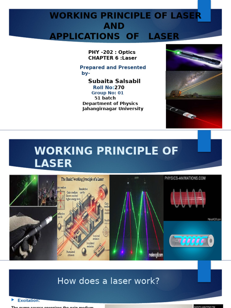 Working Principle of Laser | PDF | Laser | Holography