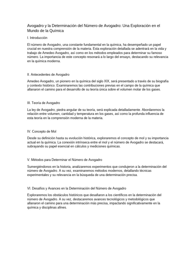 Avogadro: Número y Teoría en Química | PDF | Mole (Unidad) | Ciencias ...