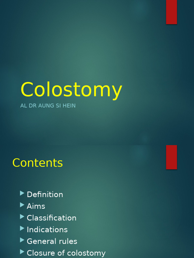 Colostomy | PDF | Gastrointestinal Tract | Ischemia