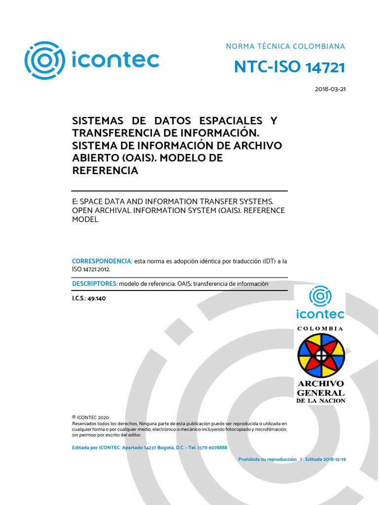 NTC ISO 14721 - Unlocked | PDF | Organización internacional para la ...