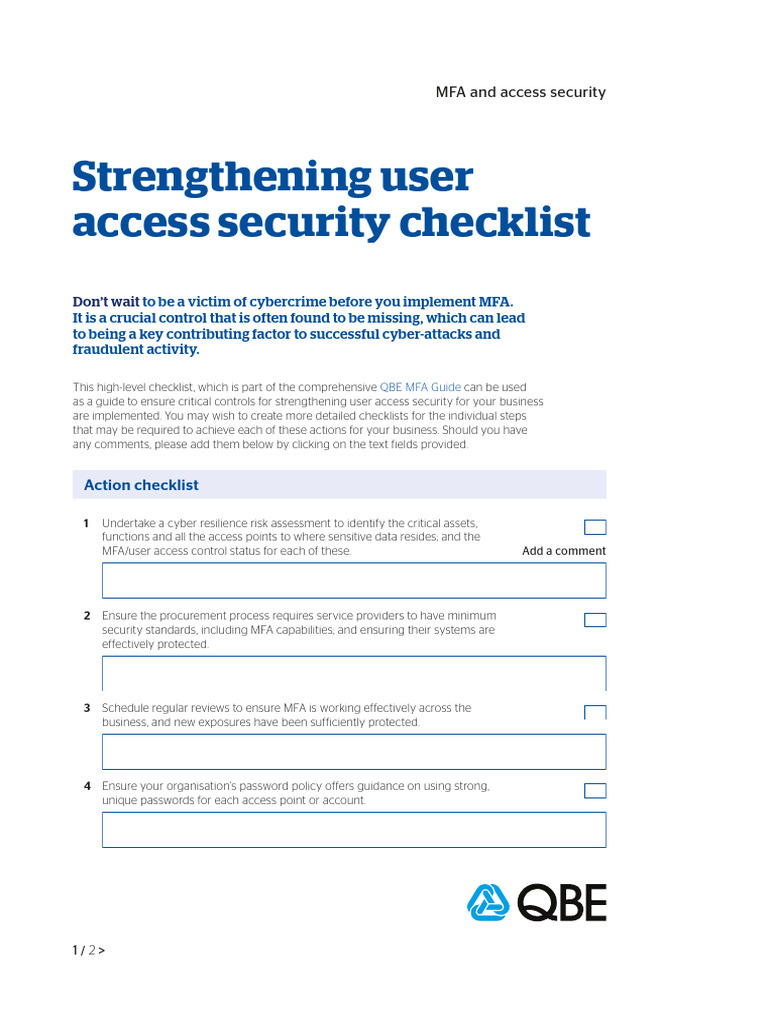 MFA Security Checklist Guide | PDF | Computer Security | Security