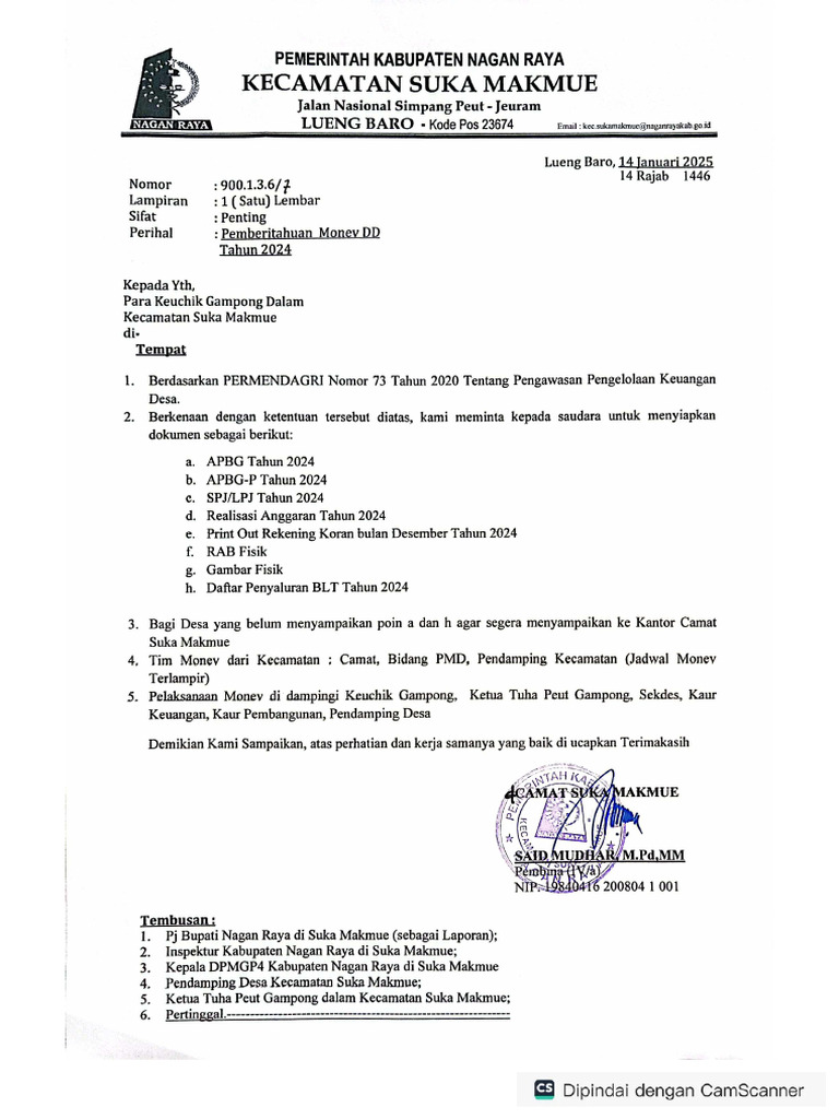 Jadwal Monev DD | PDF