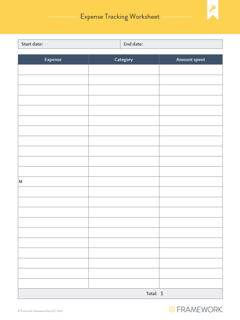 Expense Tracking Worksheet | PDF