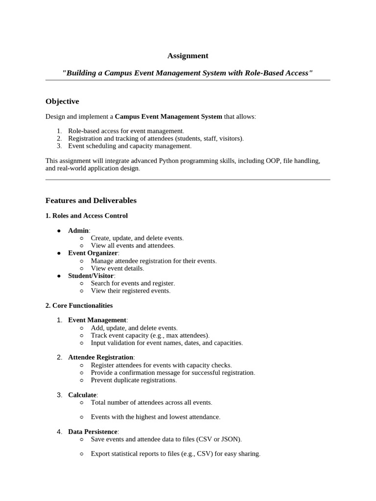 Campus Event Management System Design | PDF