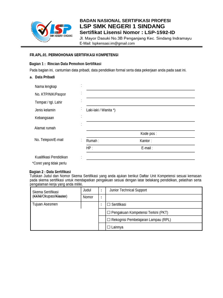 Sertifikasi Kompetensi Junior Technical Support | PDF