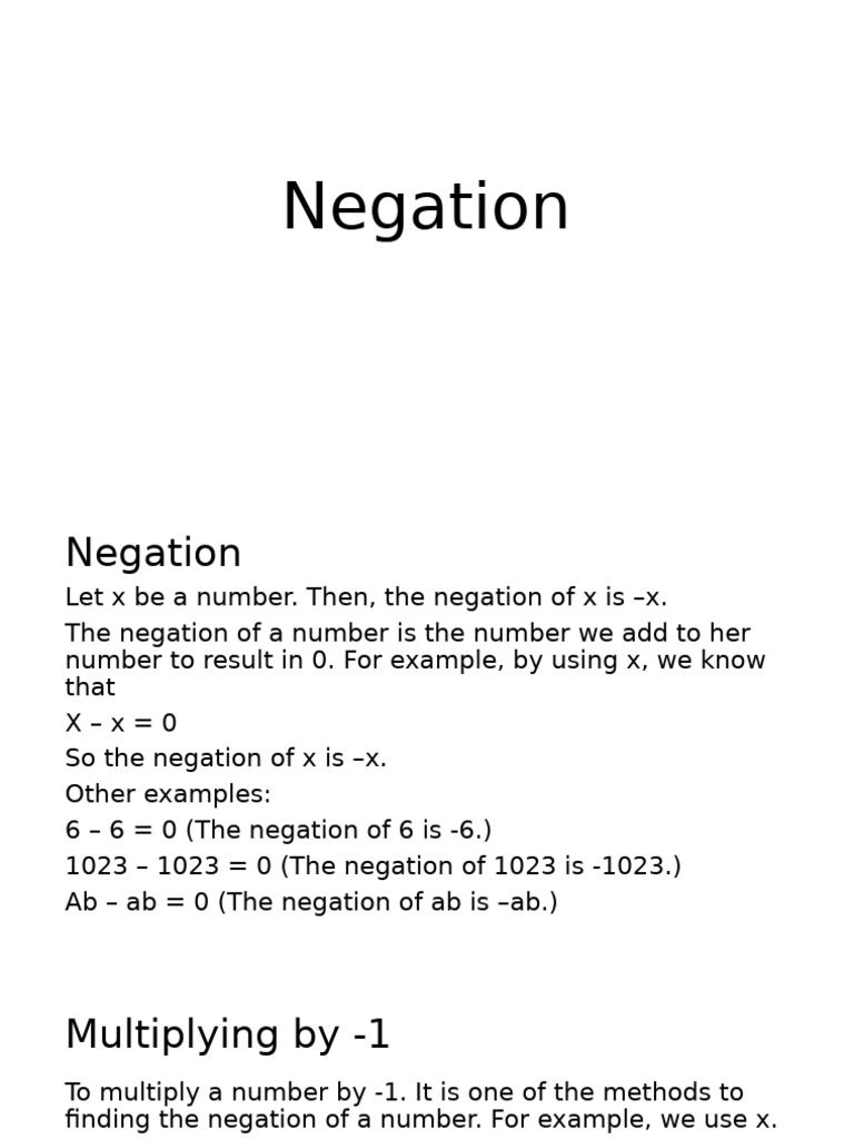 Mathematics - Negation | PDF | Mathematical Concepts | Mathematical ...