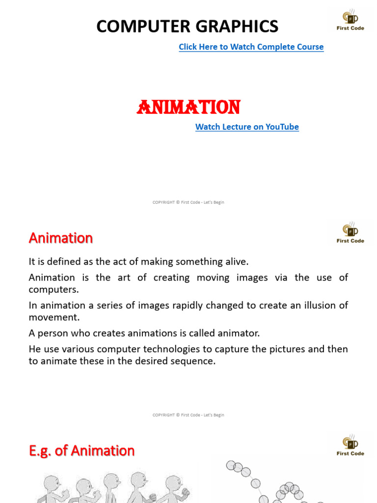 Lec-7.1 Animation in Computer Graphics | PDF | Animation | Computer ...