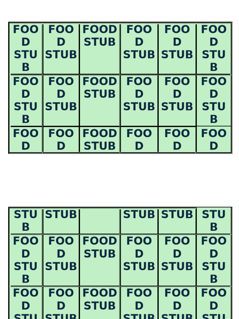 Food Stub | PDF