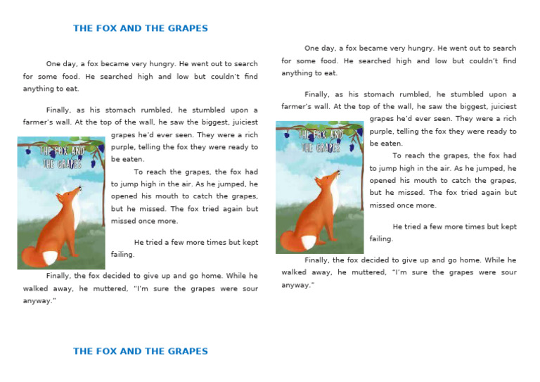 The Fox and The Grapes | PDF
