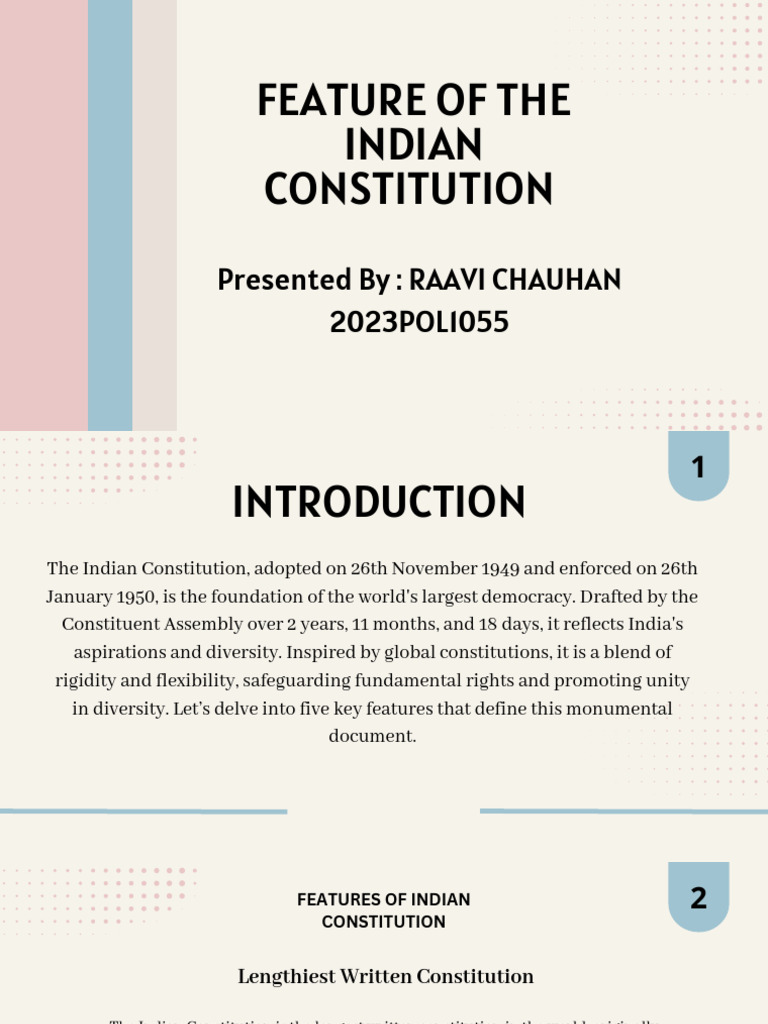 Key Features of the Indian Constitution | PDF | Constitution | Governance