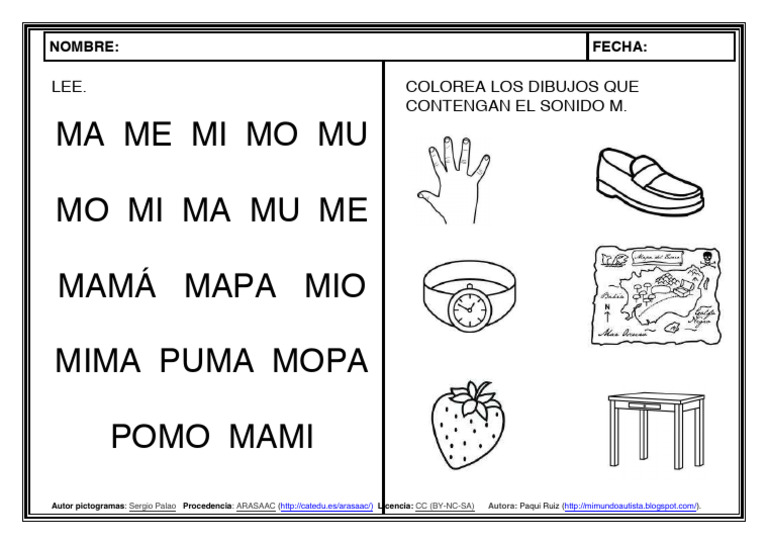 Actividades con el sonido M | PDF
