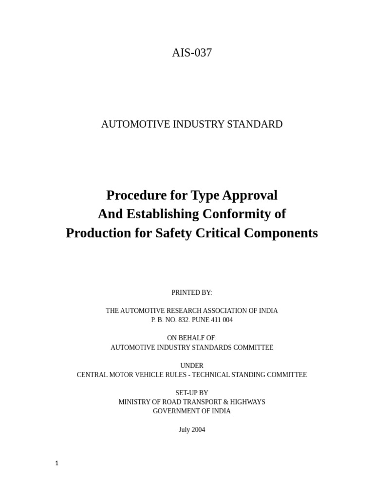 AIS-037 | PDF | Verification And Validation | Specification (Technical Standard)